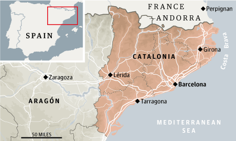 Catalonia Capital Map